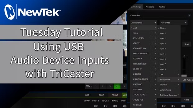 Video Tutorial: How to Use USB Audio Device Inputs with Your TriCaster ...